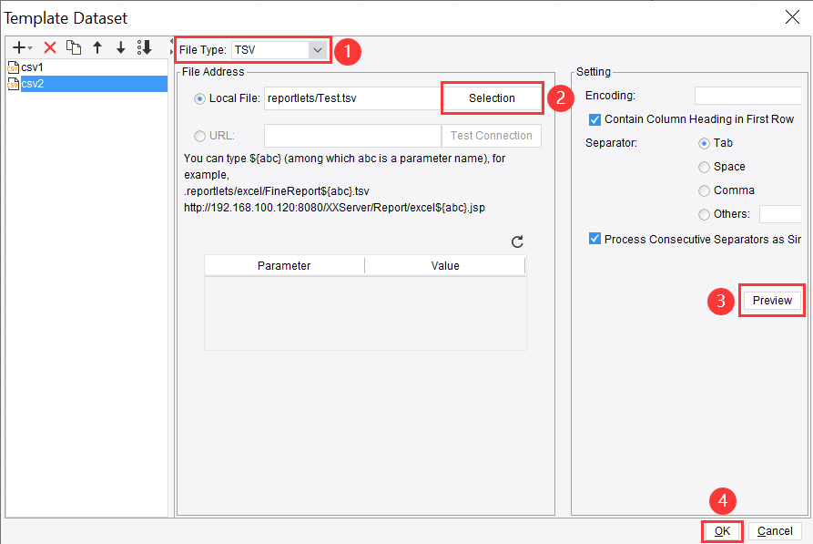 Enhanced CSV Dataset-FineReport Help Document