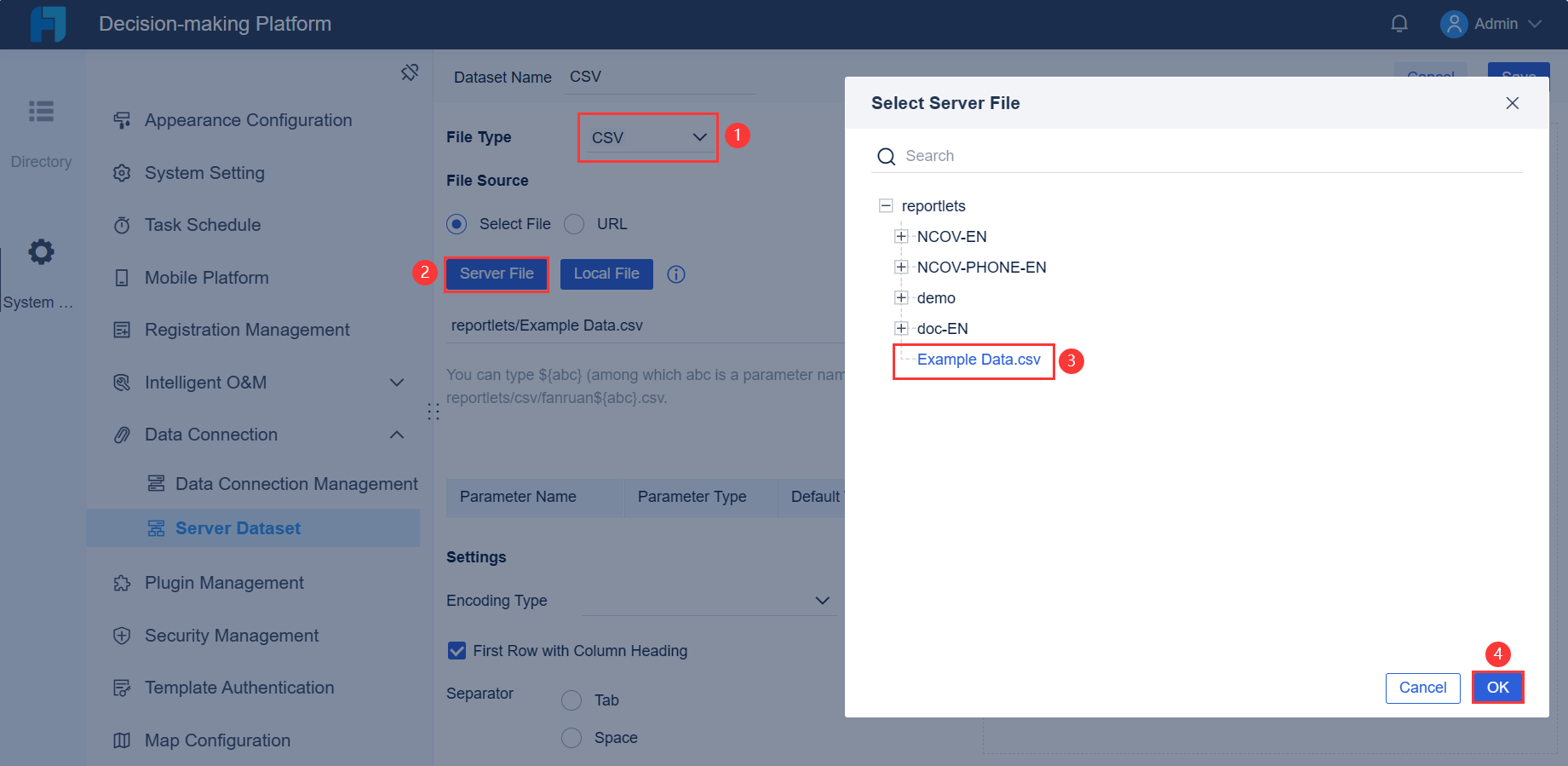 Enhanced CSV Dataset-FineReport Help Document