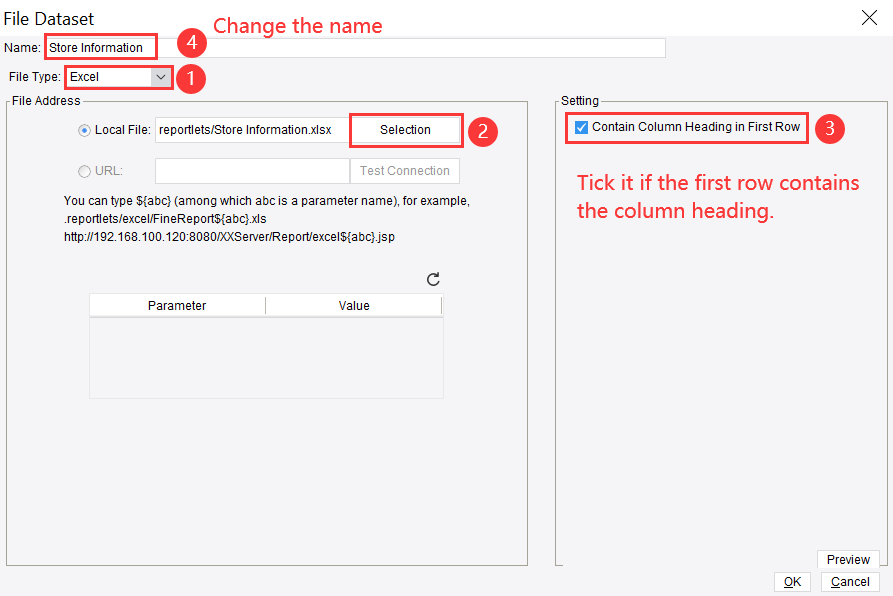 Excel Dataset-FineReport Help Document