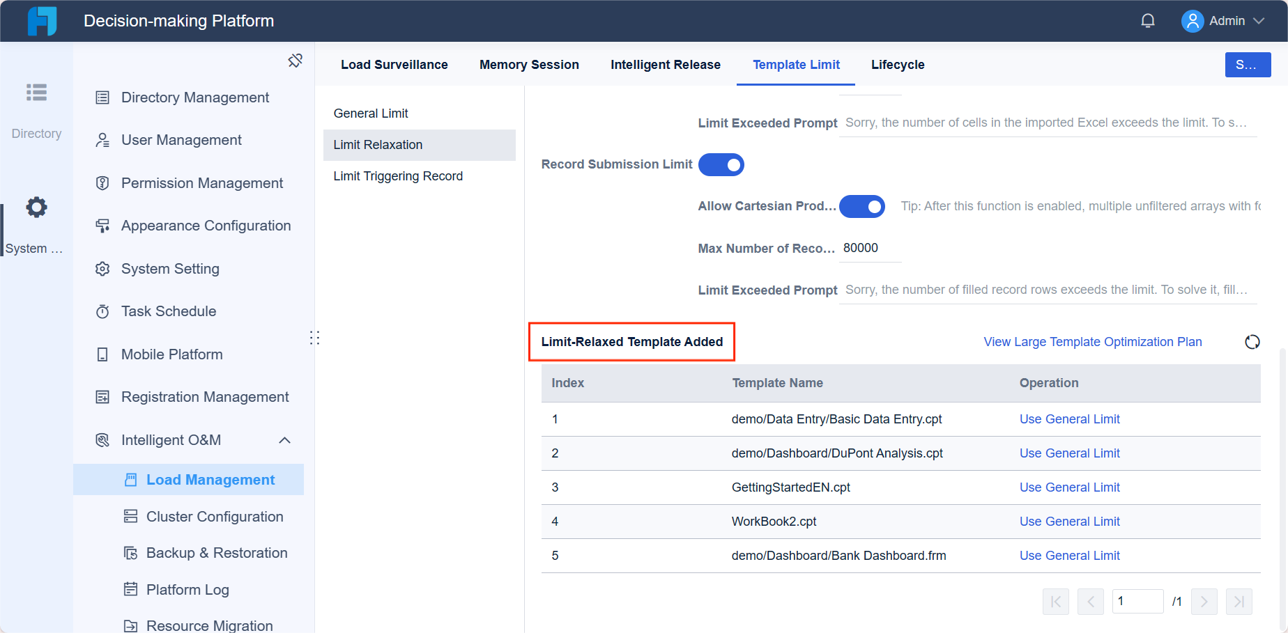 Template Limit-FineReport Help Document