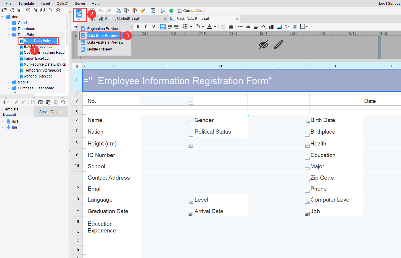 Data Entry Preview-FineReport Help Document