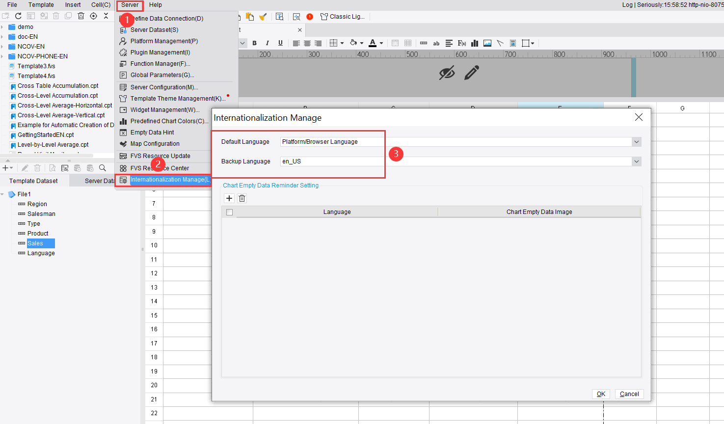 Template Multilingual Switchover-FineReport Help Document
