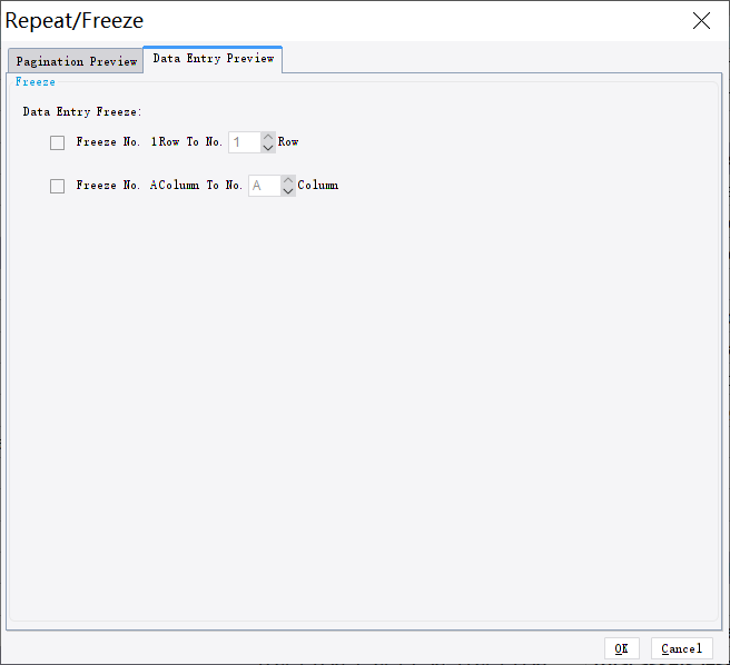 Data Entry Freeze-FineReport Help Document