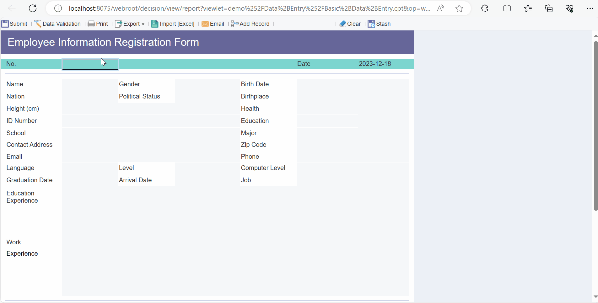 Data Entry Stash (Temporary Storage)-FineReport Help Document