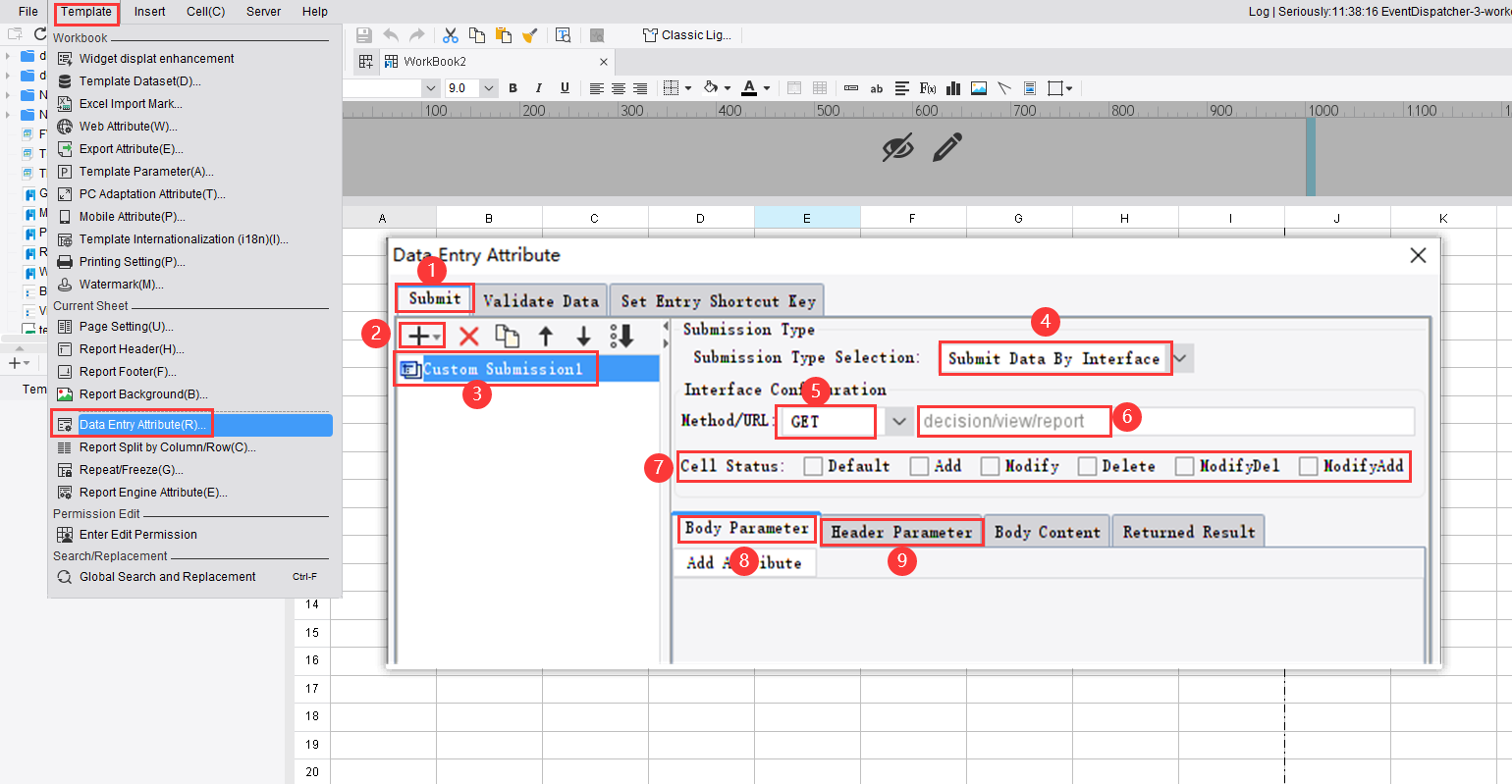 Interface Submission for Data Entry Data-FineReport Help Document