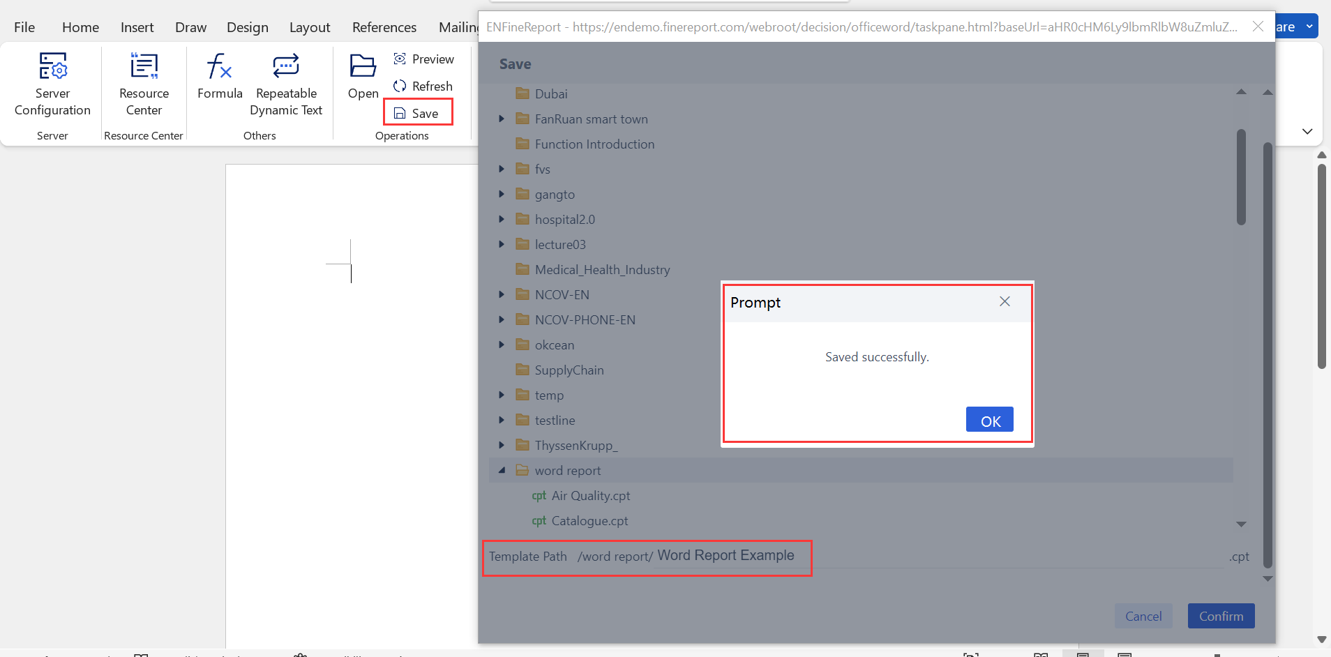 Word Report Example-FineReport Help Document