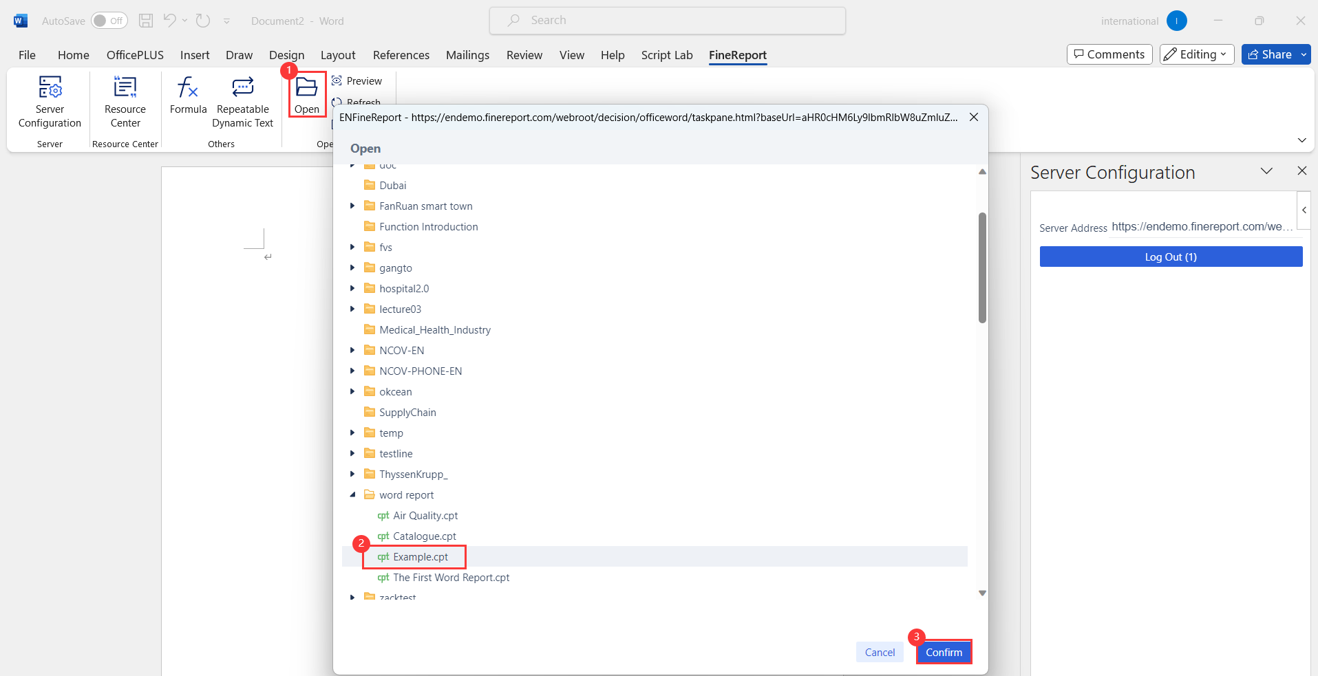 Word Report Example-FineReport Help Document