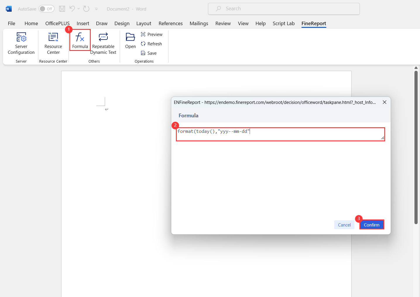 Word Report Example-FineReport Help Document