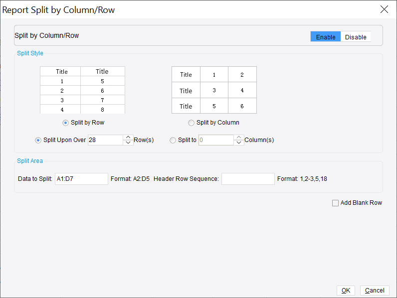 Card Row/Column Split-FineReport Help Document