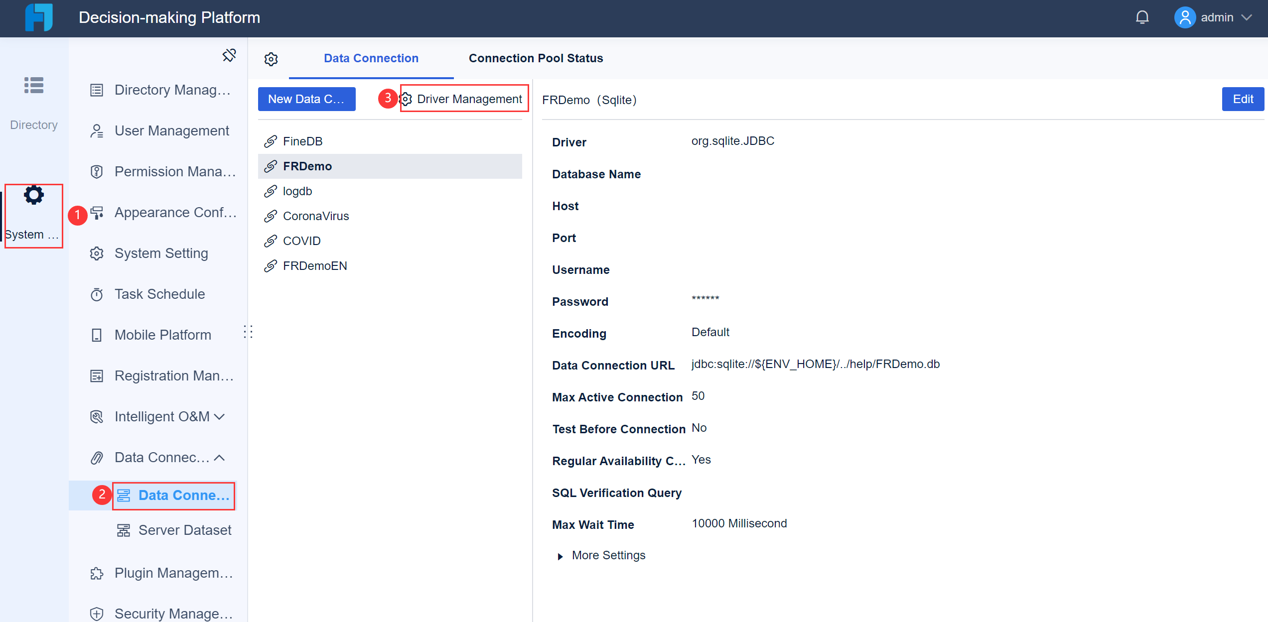 Driver Management-FineReport Help Document