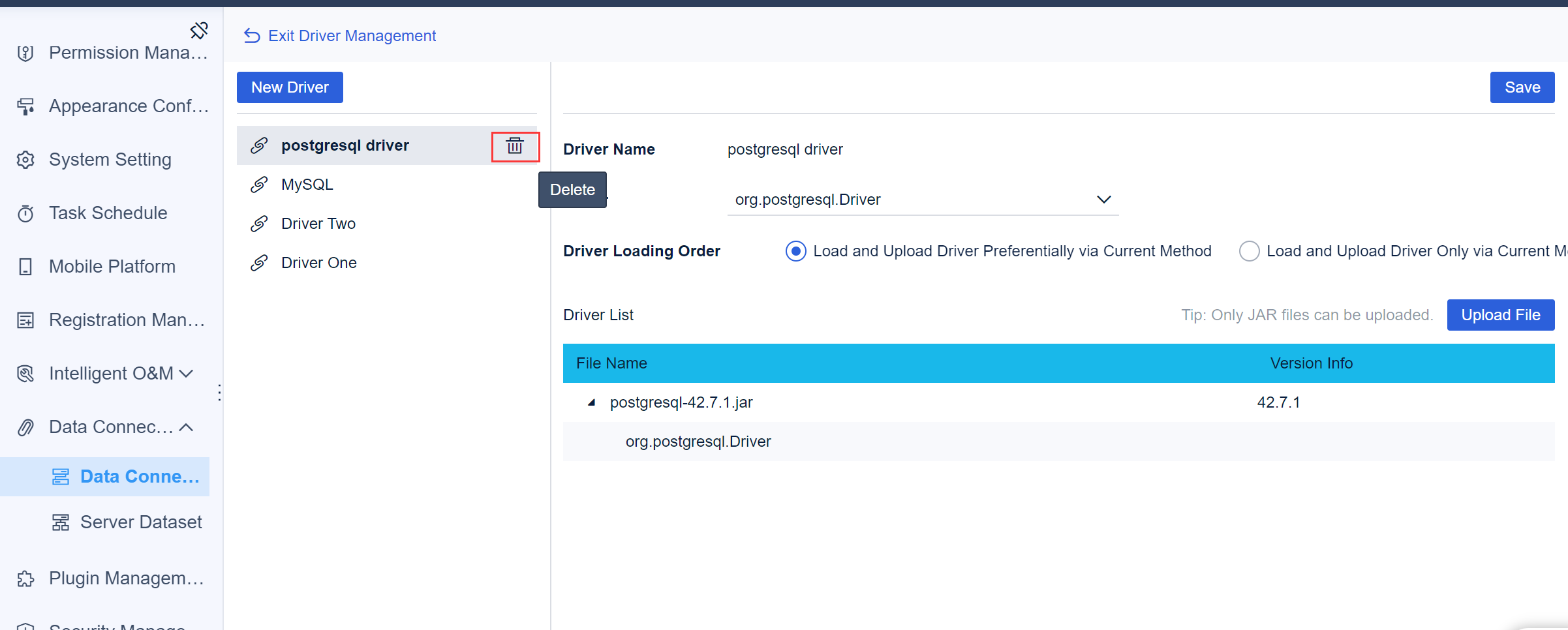 Driver Management-FineReport Help Document