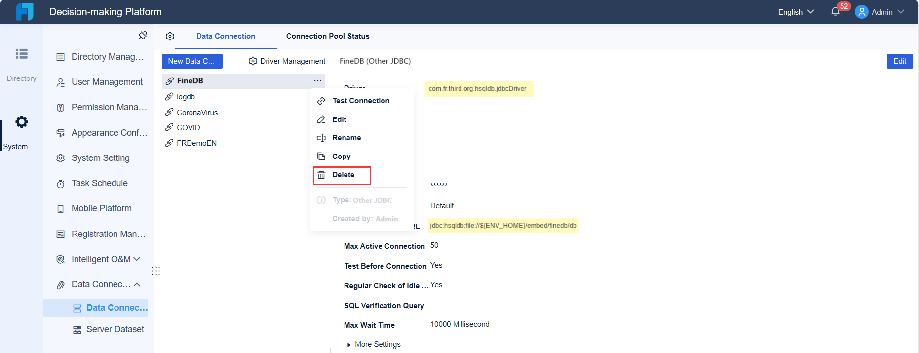 Configuring PostgreSQL External Databases-FineReport Help Document