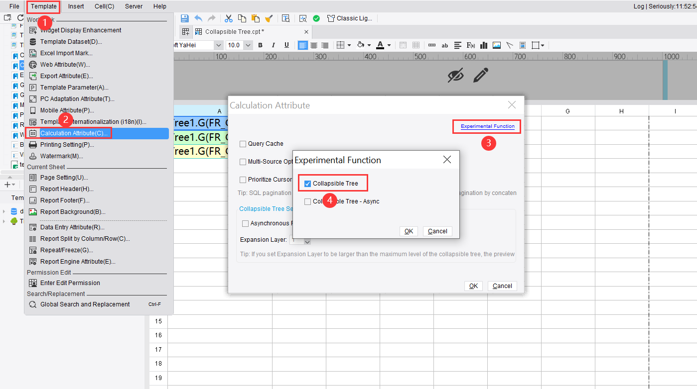 Collapsible Tree Setting with the New Calculation Engine-FineReport Help Document