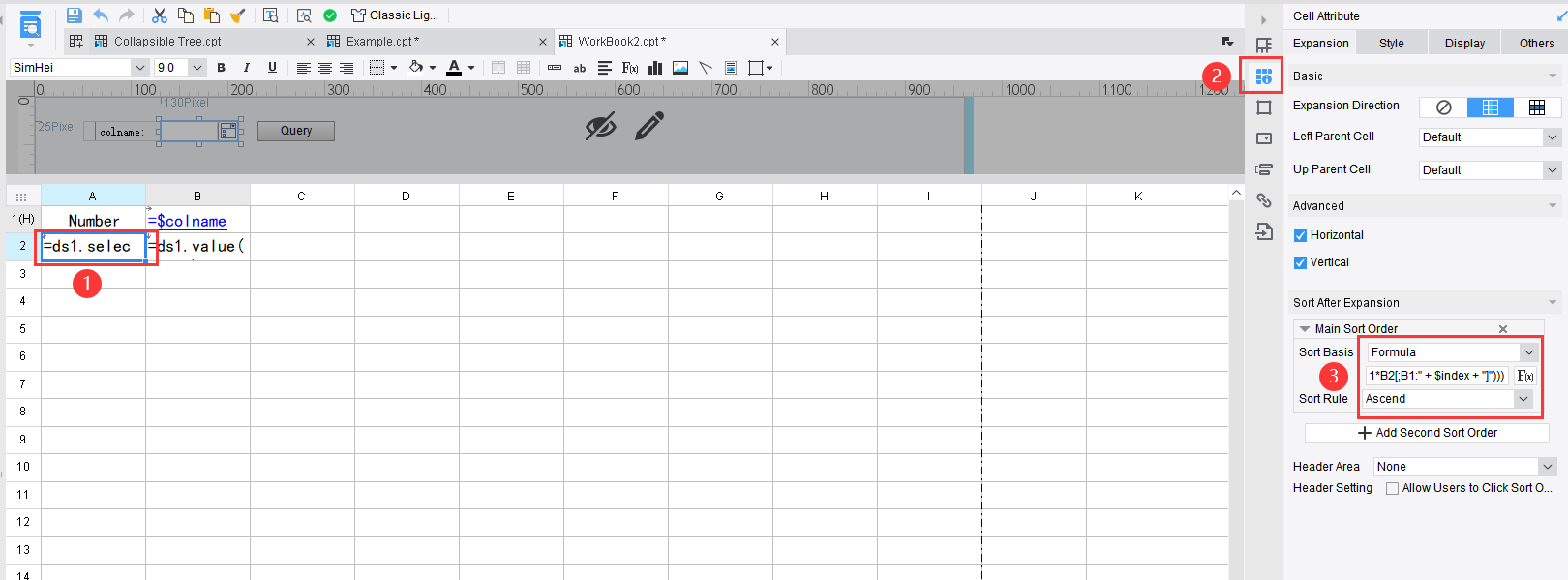 Achieving Multi-Column Sort Through Dynamic Columns-FineReport Help Document