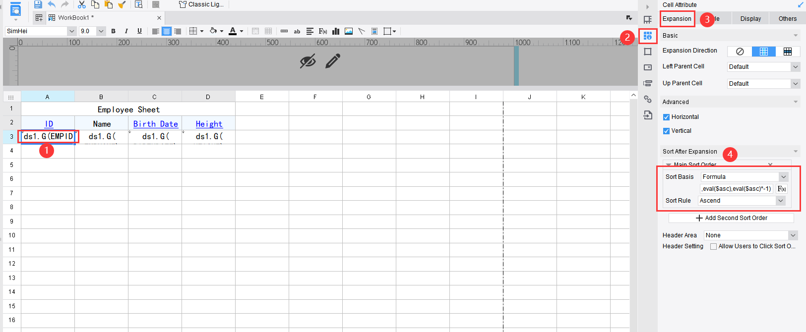 Multi-column Dynamic Sort-FineReport Help Document