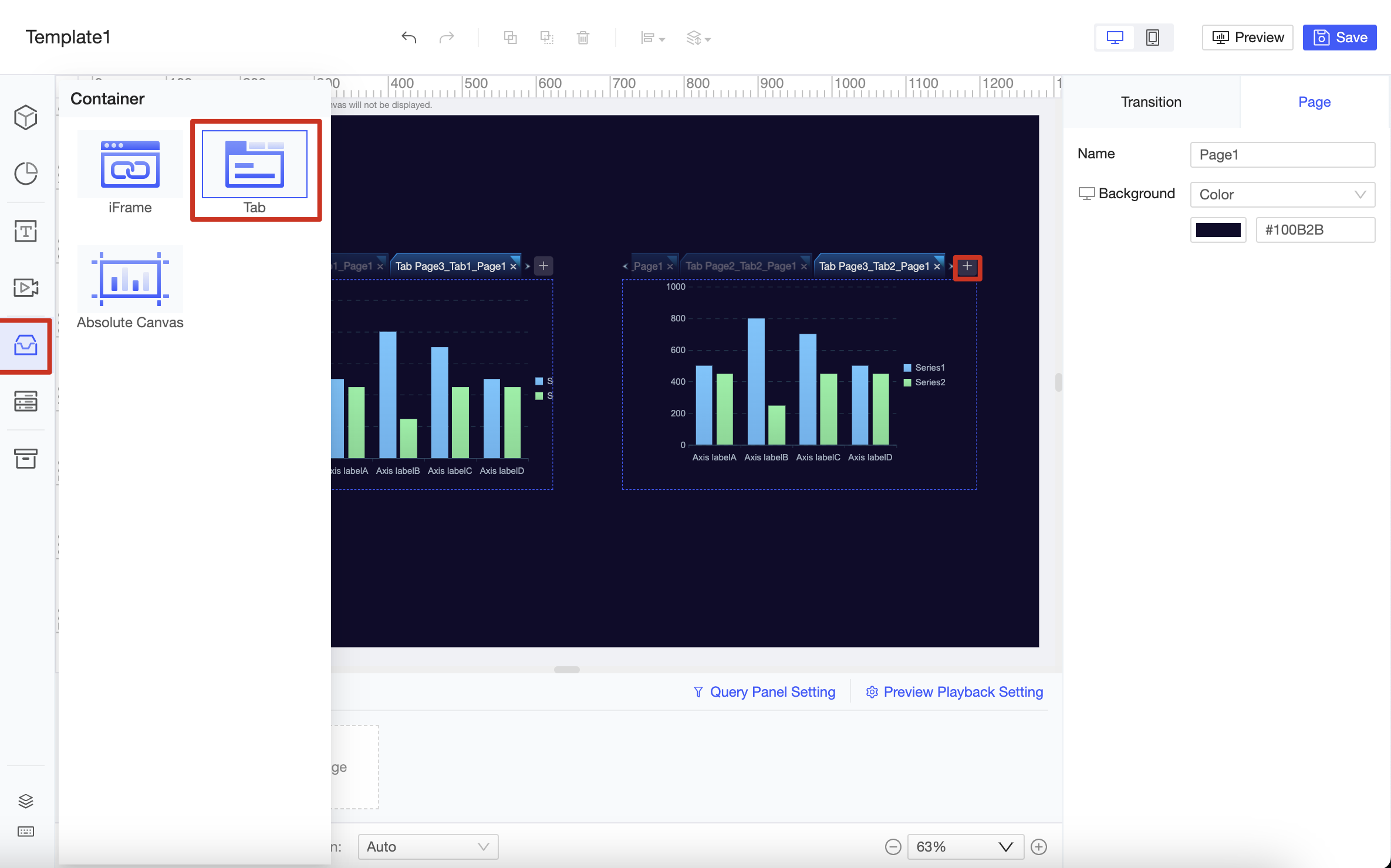Switching Multiple Tab Components Synchronously-FineReport Help Document