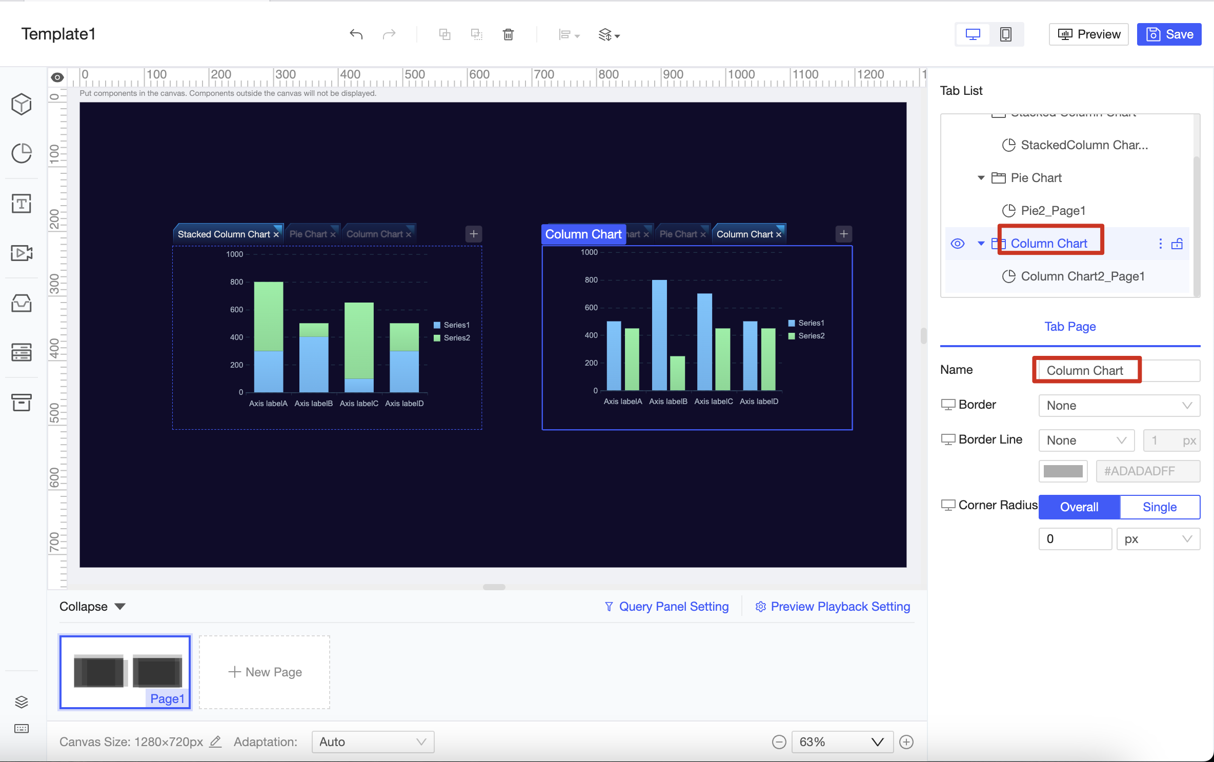 Switching Multiple Tab Components Synchronously-FineReport Help Document