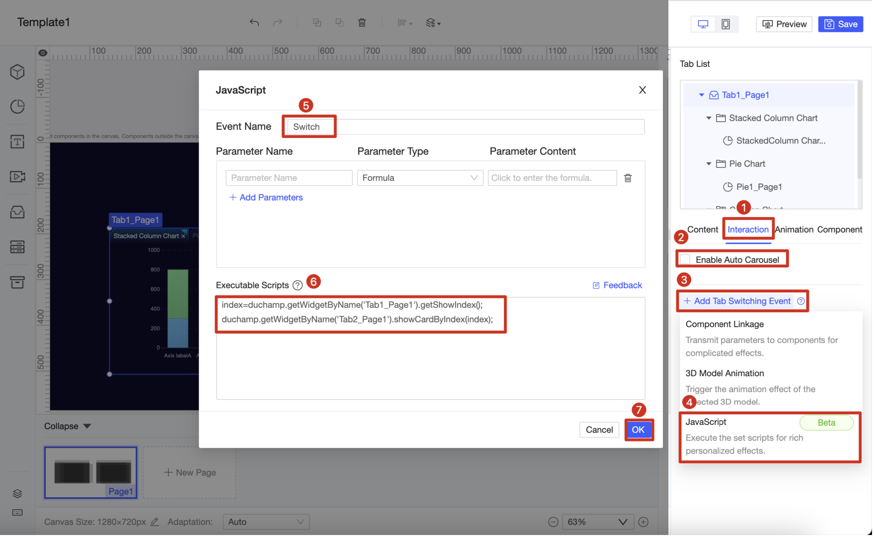 Switching Multiple Tab Components Synchronously-FineReport Help Document
