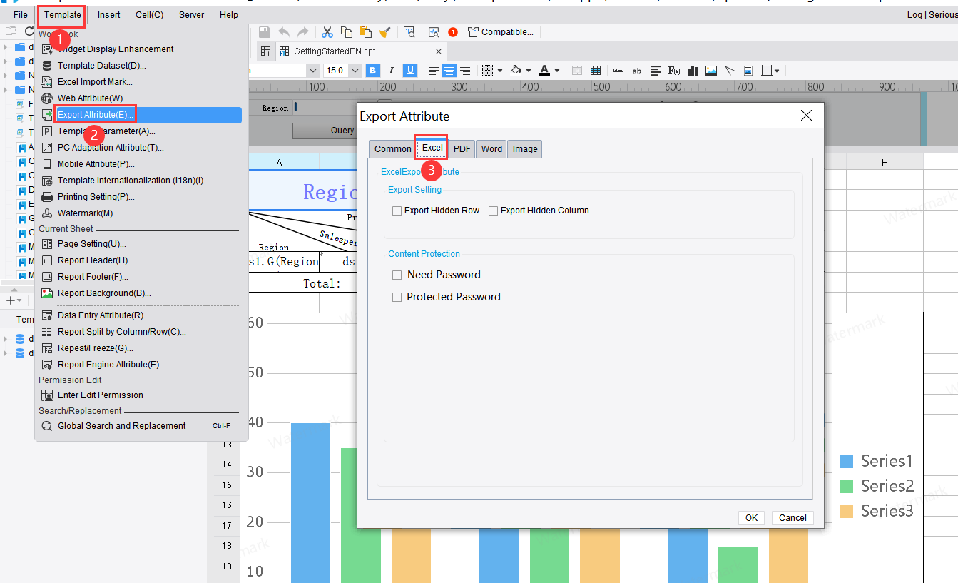 Template Export Attributes-FineReport Help Document