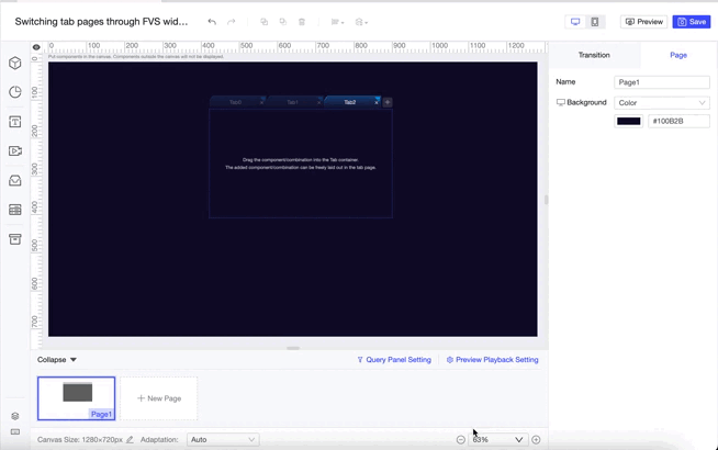 Switching Tab Pages Through FVS Widgets-FineReport Help Document