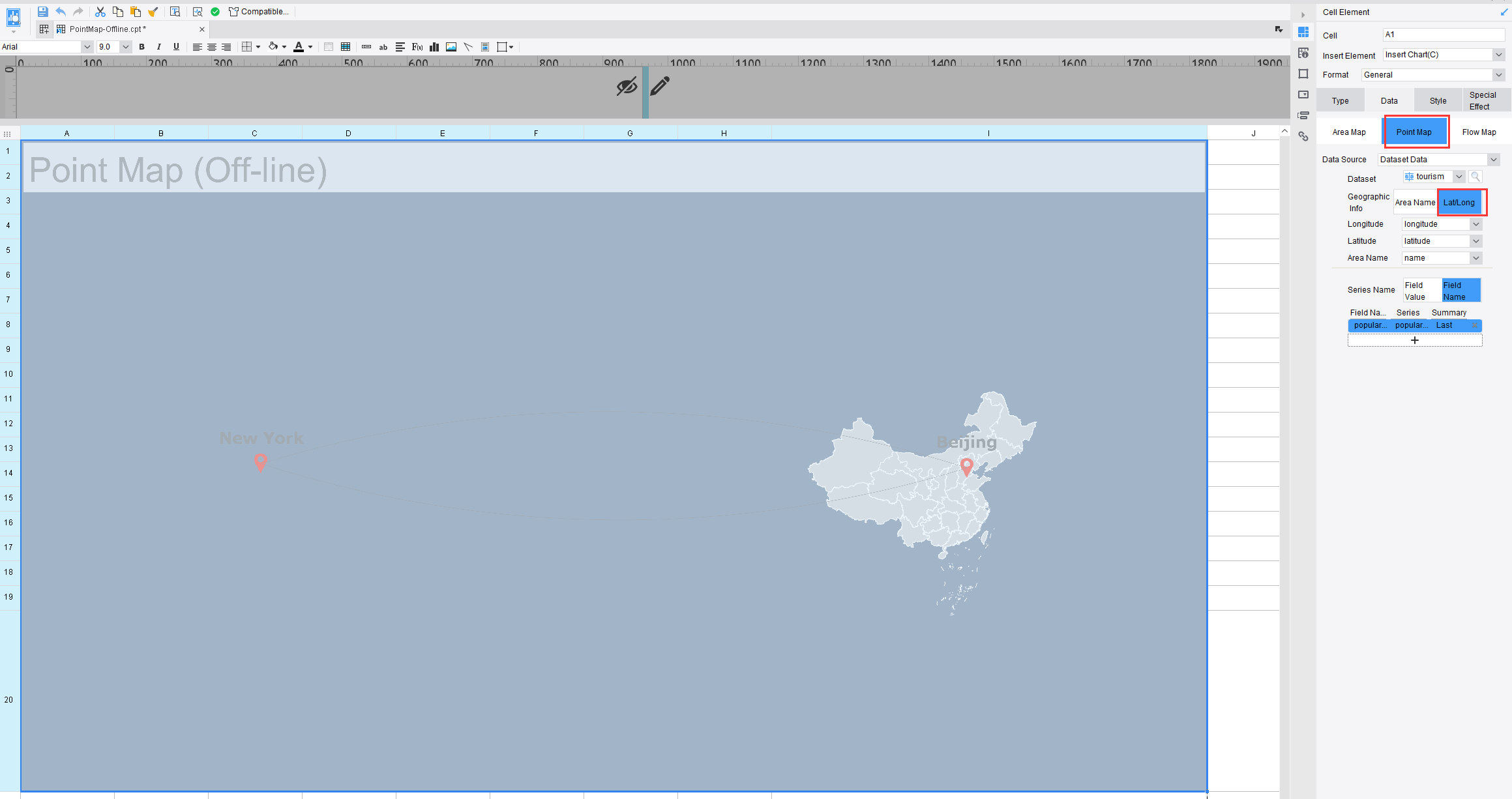 Off-line Point Map-FineReport Help Document
