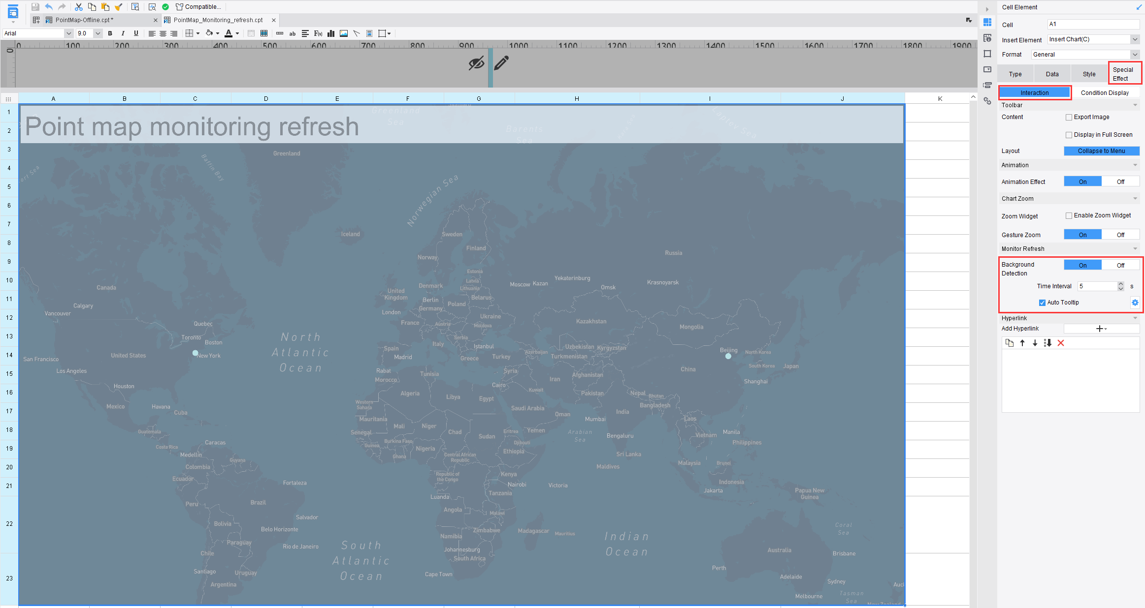 Map Automatic Refresh-FineReport Help Document