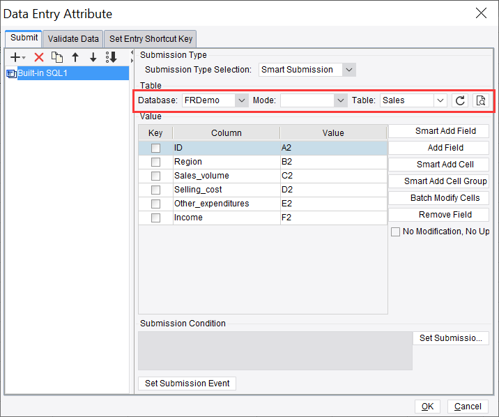Built-in SQL Submission-FineReport Help Document