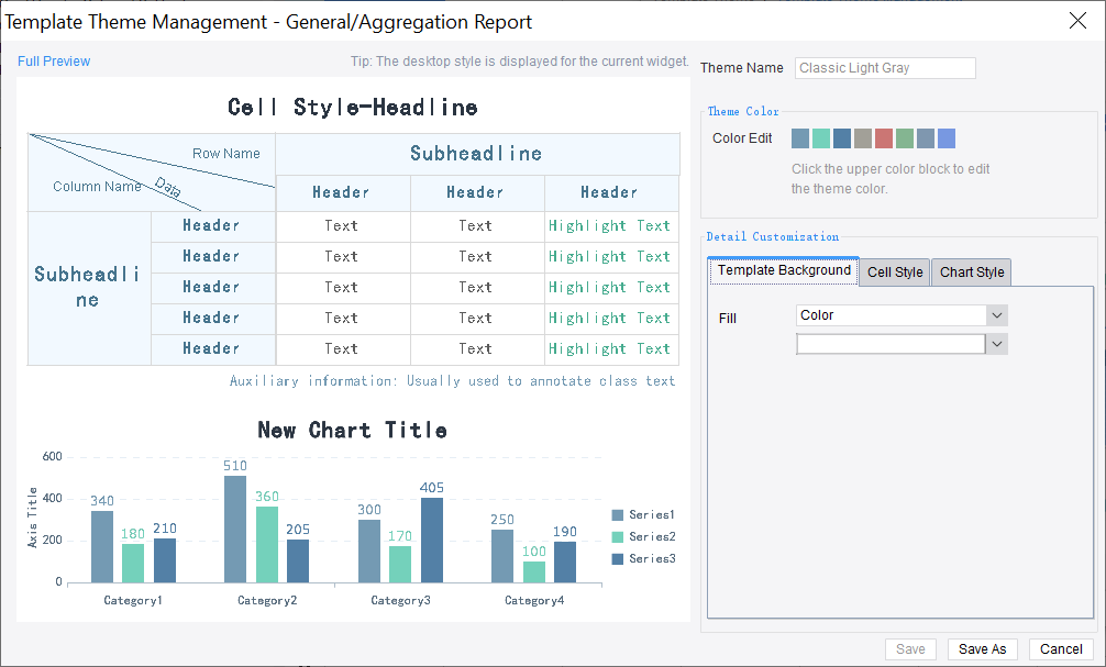 Template Theme Management-FineReport Help Document
