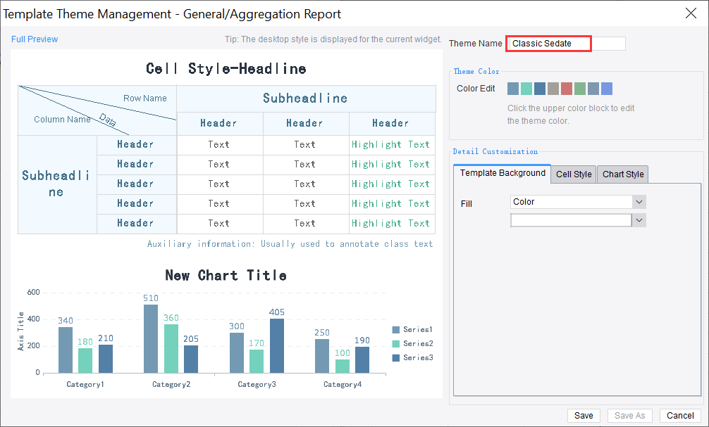 Template Theme Management-FineReport Help Document