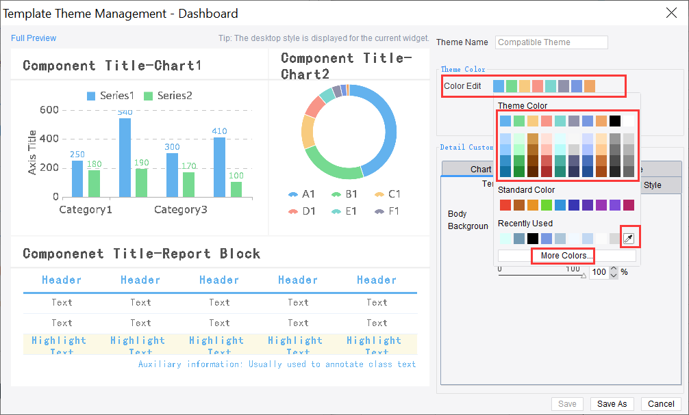 Template Theme Management-FineReport Help Document
