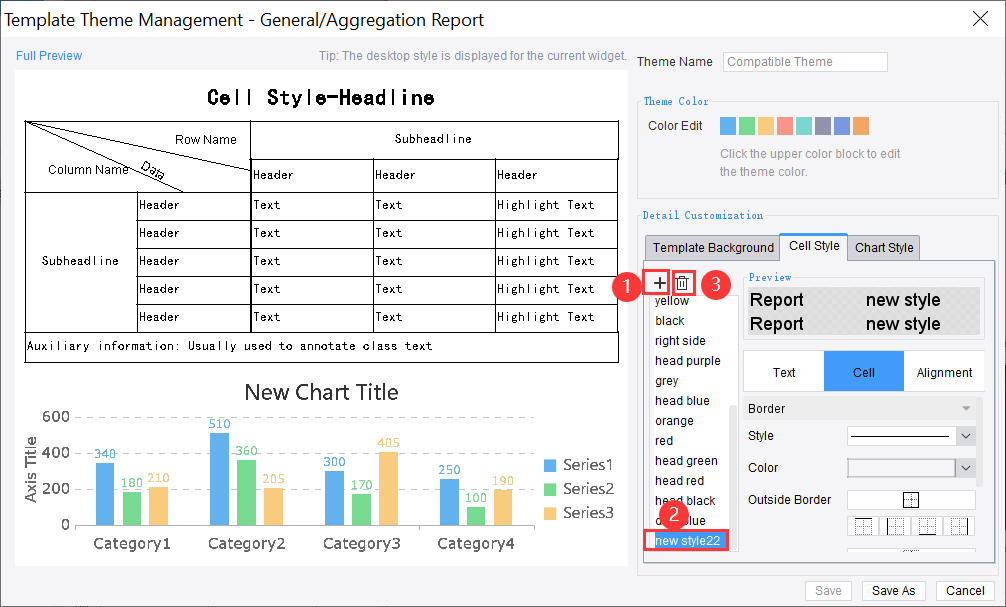 Template Theme Management-FineReport Help Document