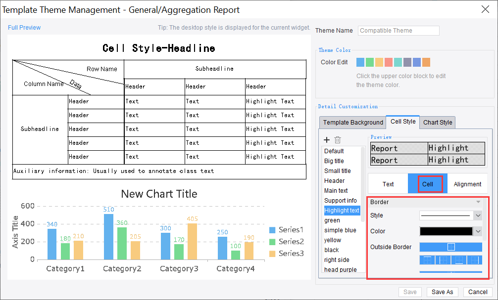 Template Theme Management-FineReport Help Document