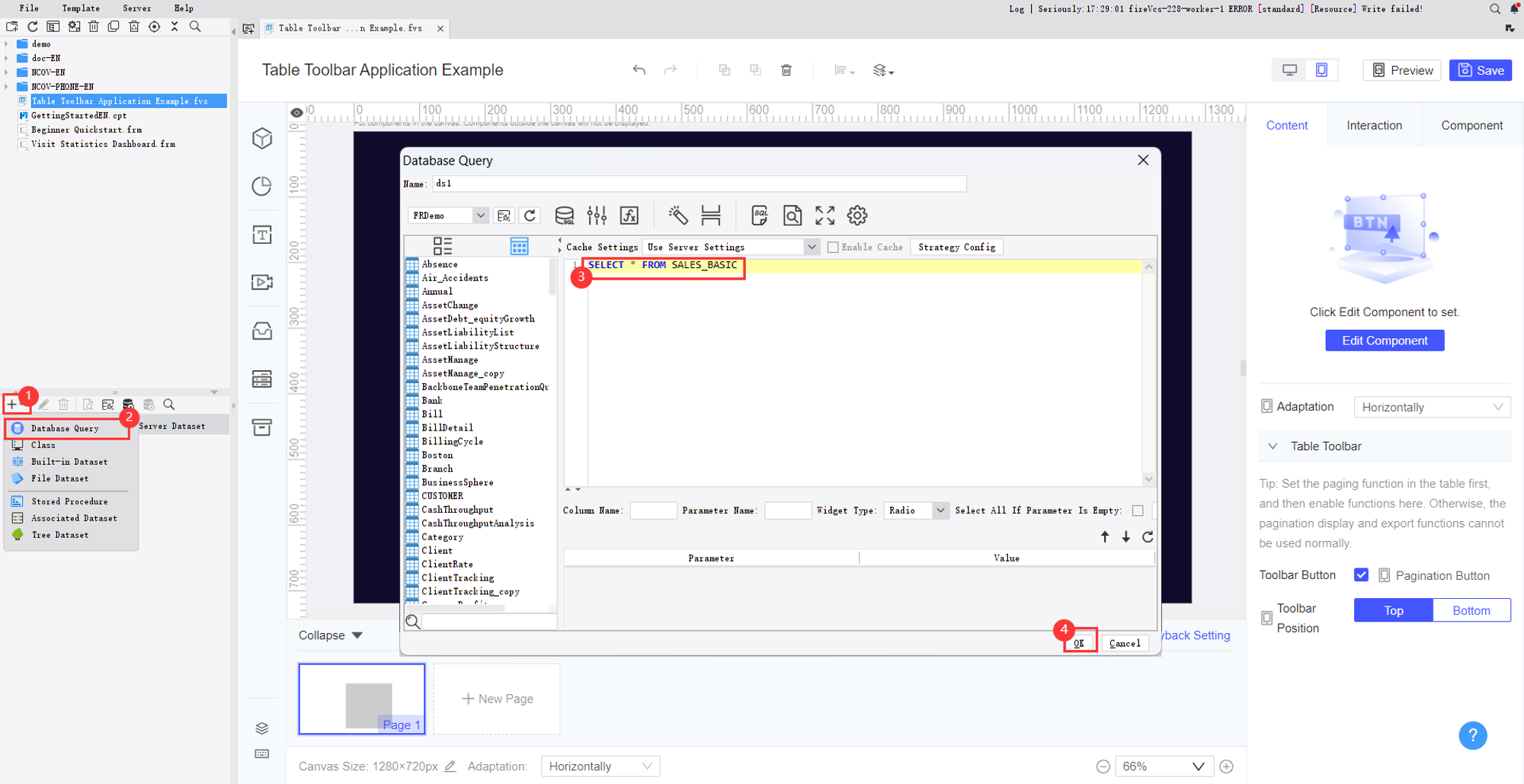 FVS Table Toolbar Application-FineReport Help Document