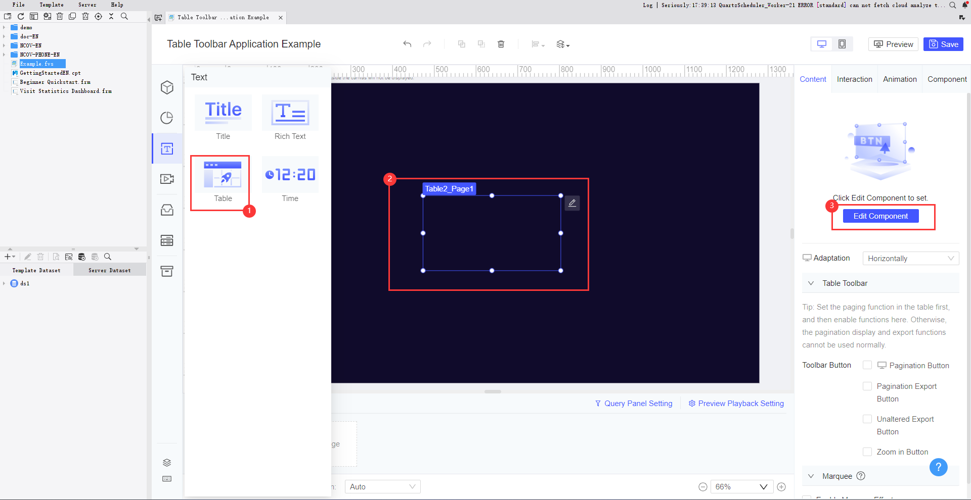 FVS Table Toolbar Application-FineReport Help Document