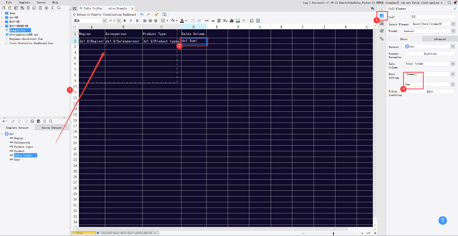 FVS Table Toolbar Application-FineReport Help Document