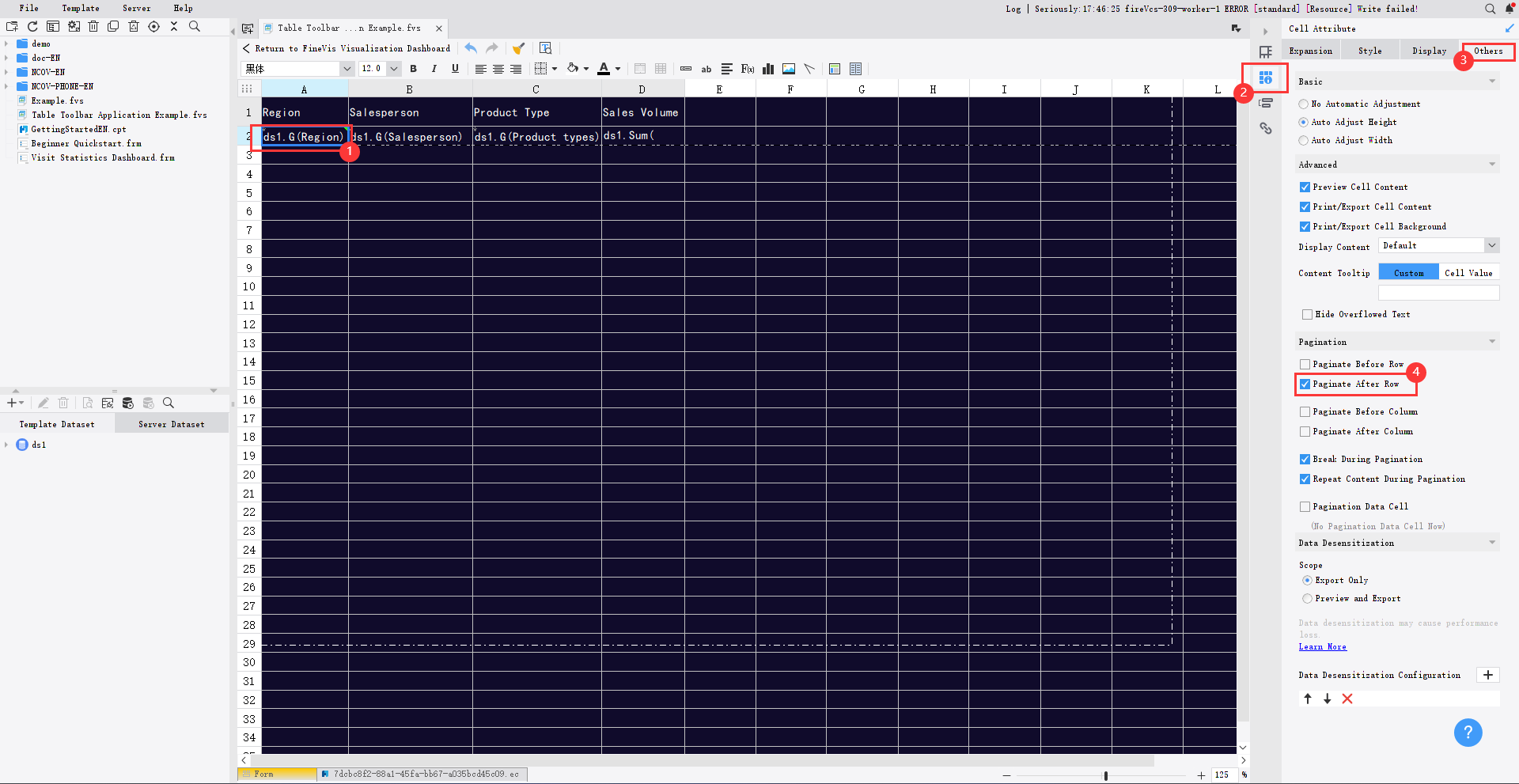 FVS Table Toolbar Application-FineReport Help Document