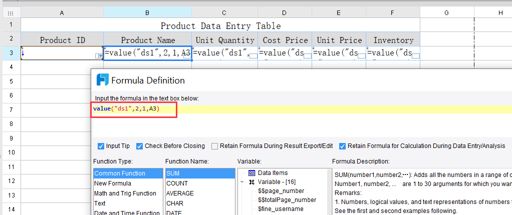 Auto Data Matches Based on Widget Values-FineReport Help Document