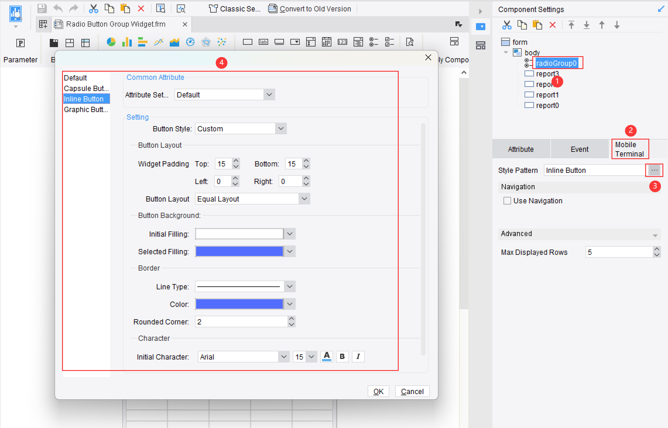 [General] Mobile Style of the Radio Button Group-FineReport Help Document