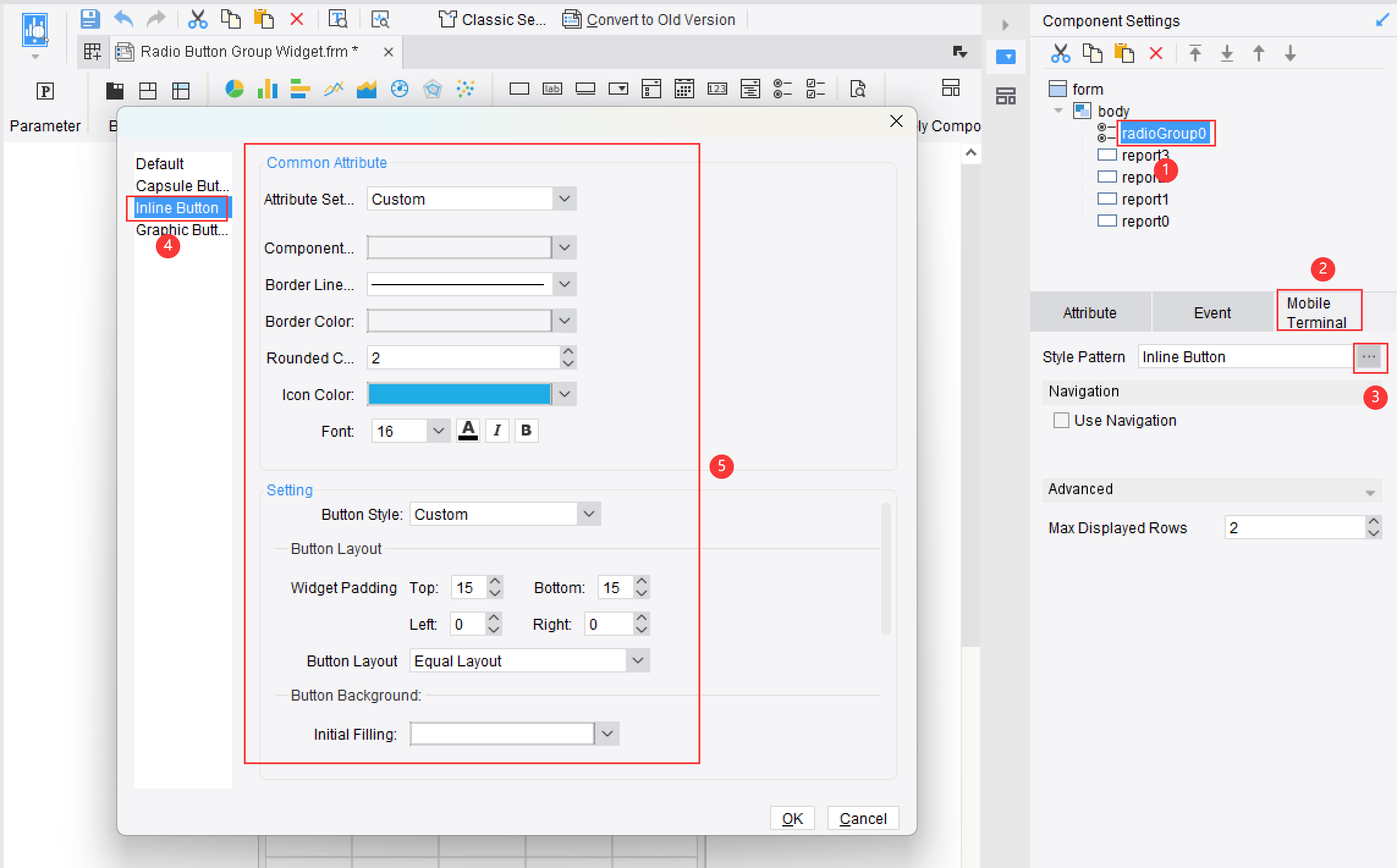 [General] Mobile Style of the Radio Button Group-FineReport Help Document
