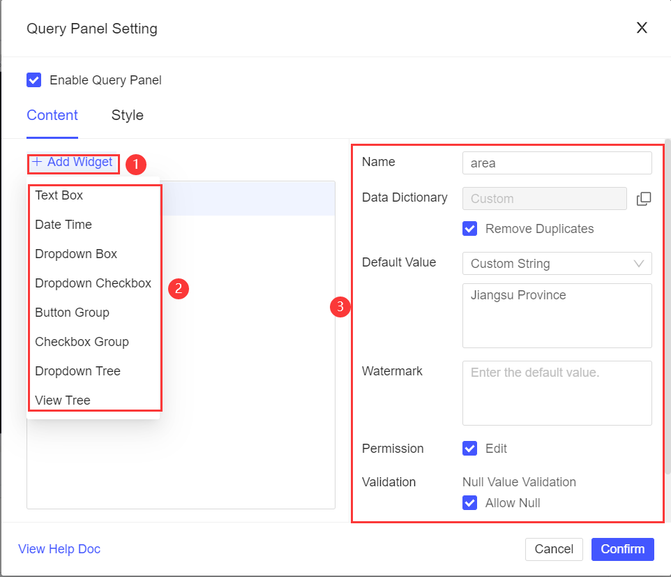 FVS Query Panel-FineReport Help Document