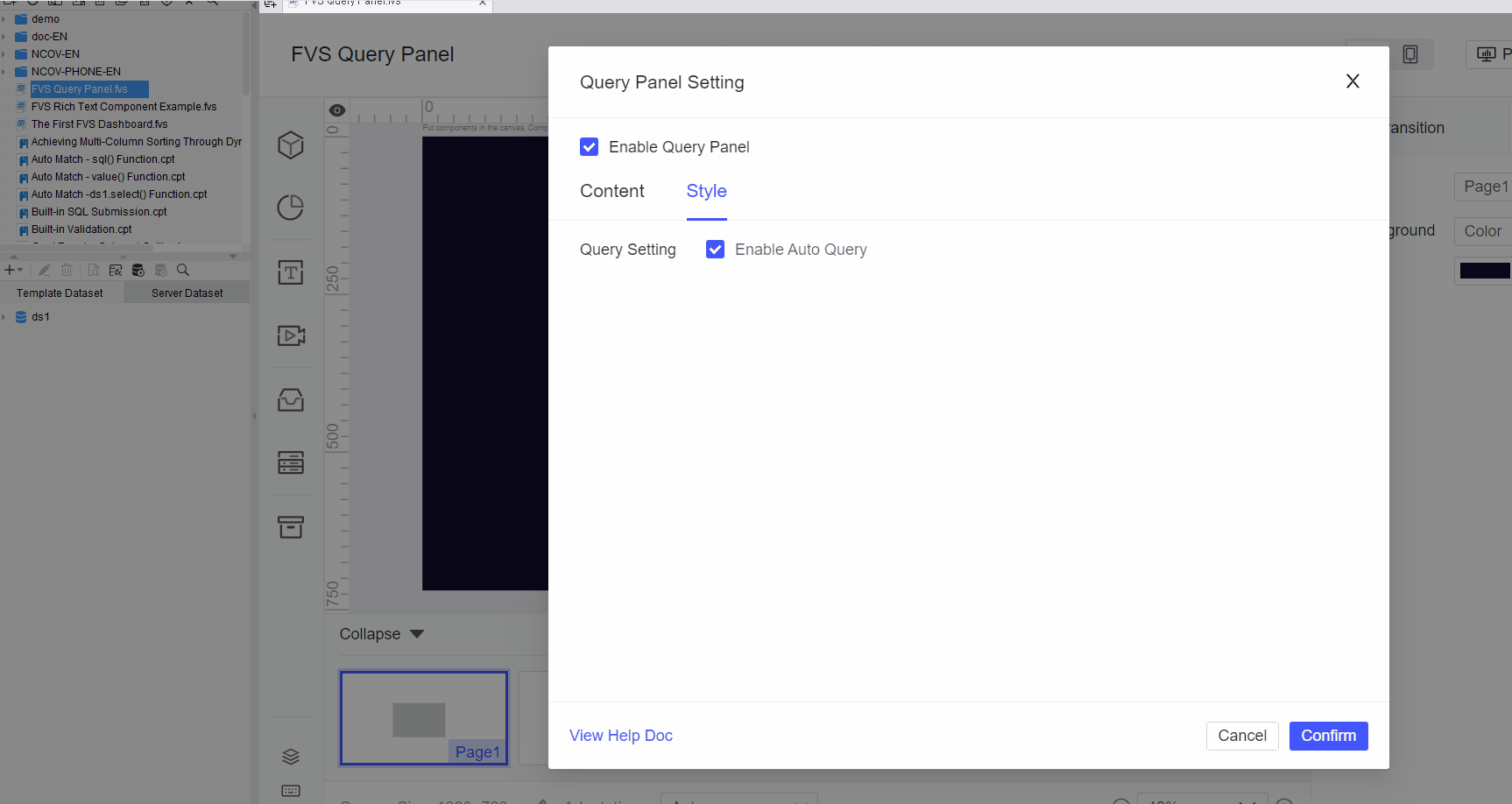 FVS Query Panel-FineReport Help Document