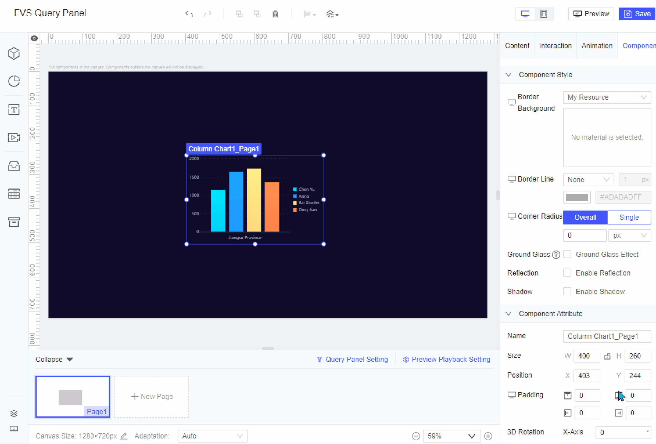 FVS Component Style and Attribute-FineReport Help Document