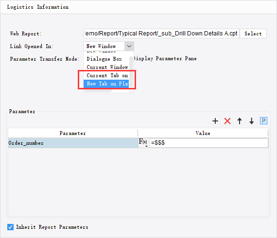 Tab Opening Within Platform Plugin-FineReport Help Document