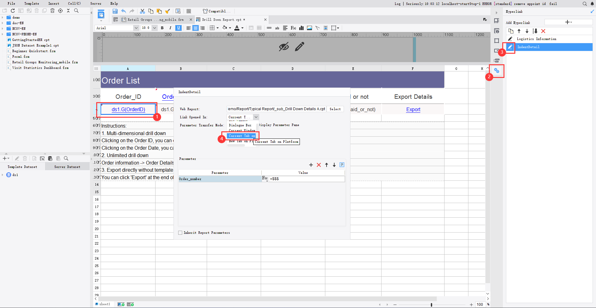 Tab Opening Within Platform Plugin-FineReport Help Document