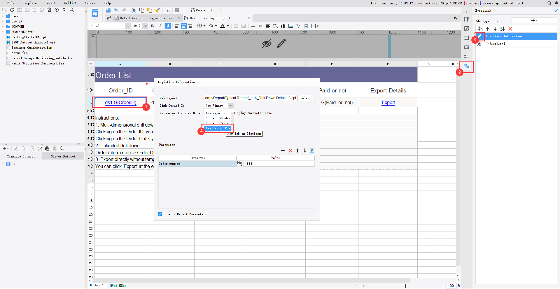 Tab Opening Within Platform Plugin-FineReport Help Document