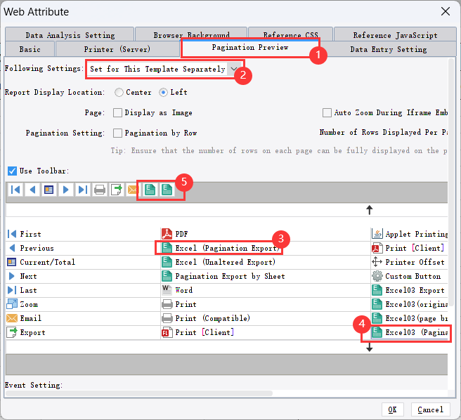 Excel Export Method Selection Widget Plugin Finereport Help Document 9565