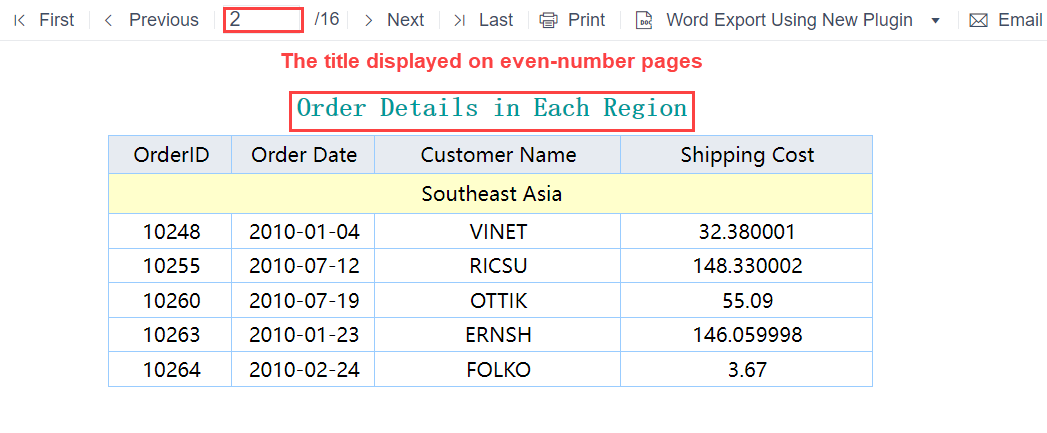 Page Number Parameter Availability in Condition Attribute Plugin-FineReport Help Document
