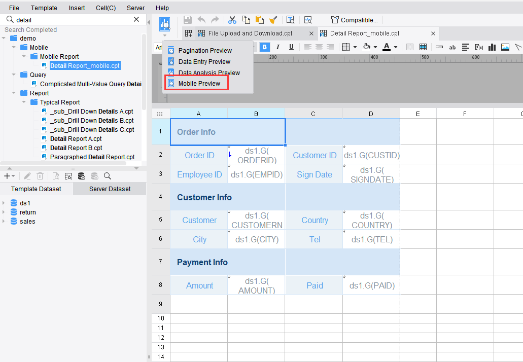 Accessing the Report/Project on the HTML5 Terminal-FineReport Help Document