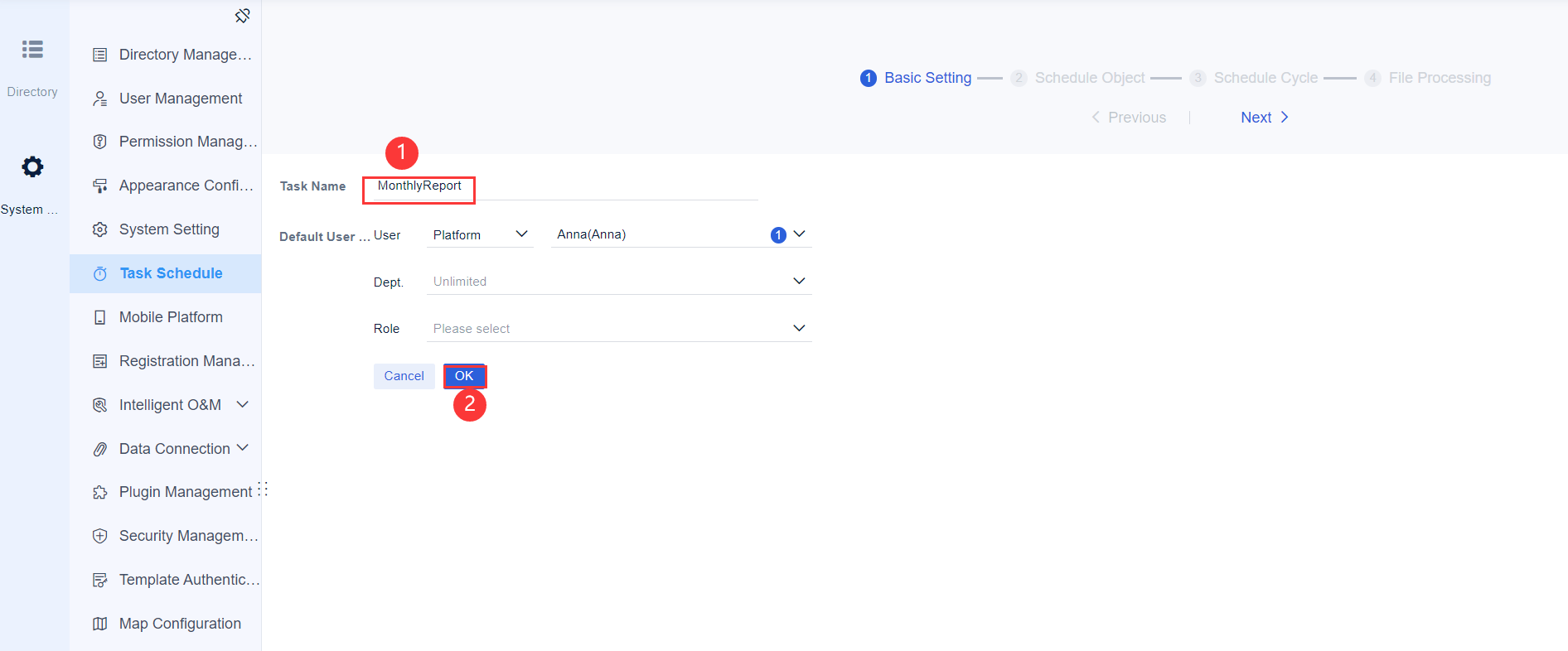 Scheduled Task - Monthly and Annual Report-FineReport Help Document
