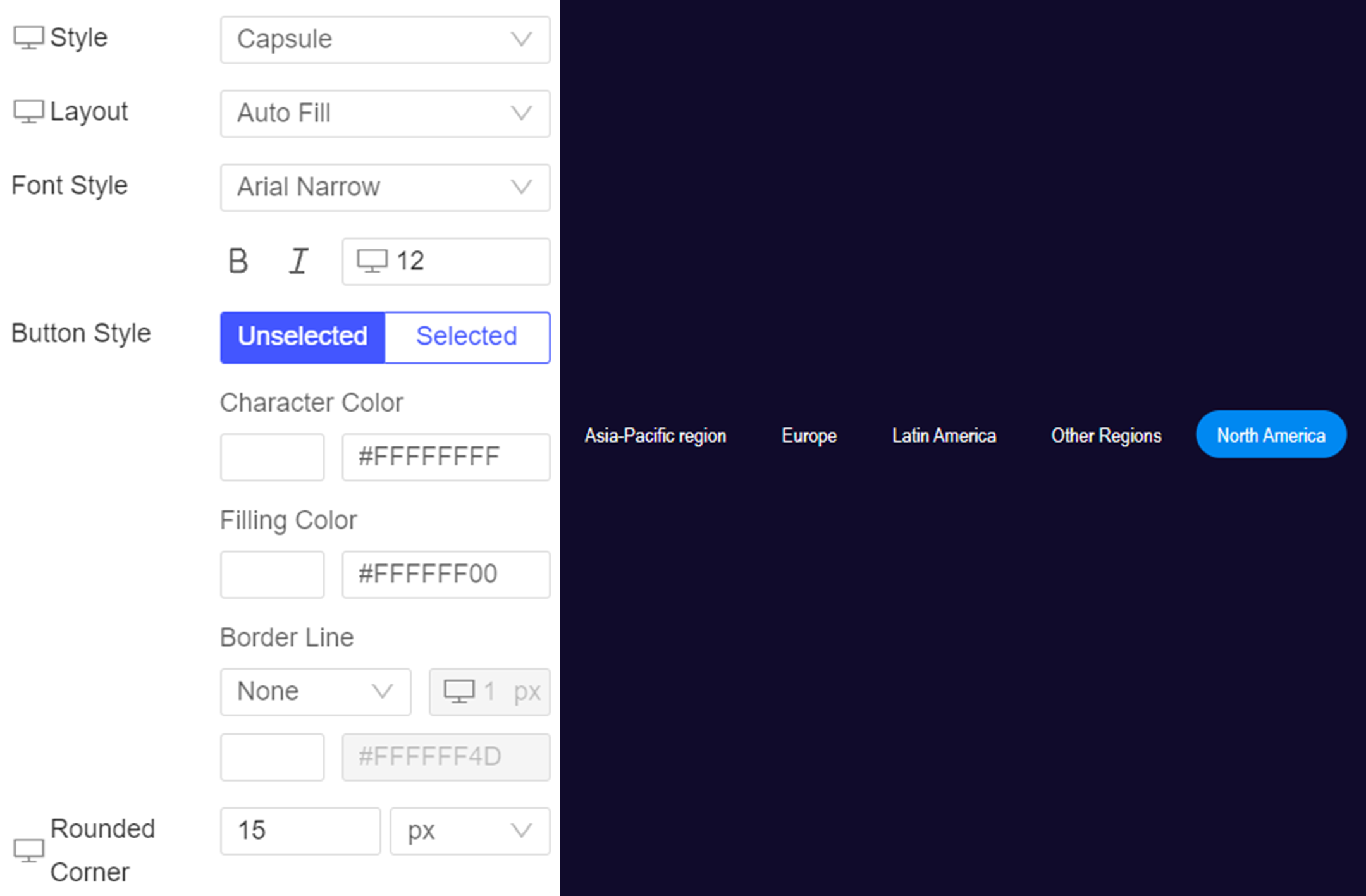 FVS Radio Button Group Widget-FineReport Help Document